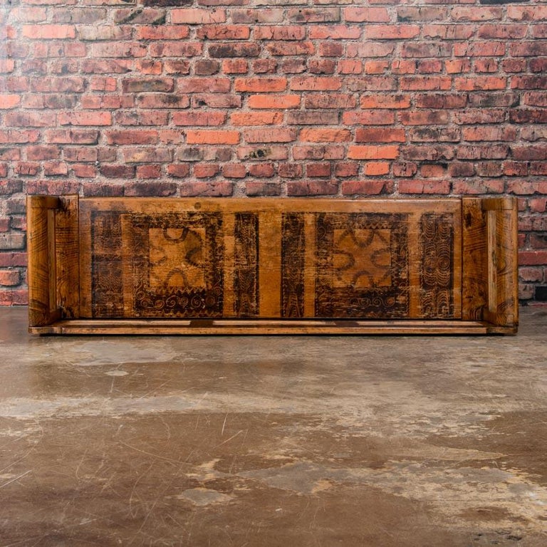 Antique Romanian Folk Art Painted Storage Bench at 1stDibs