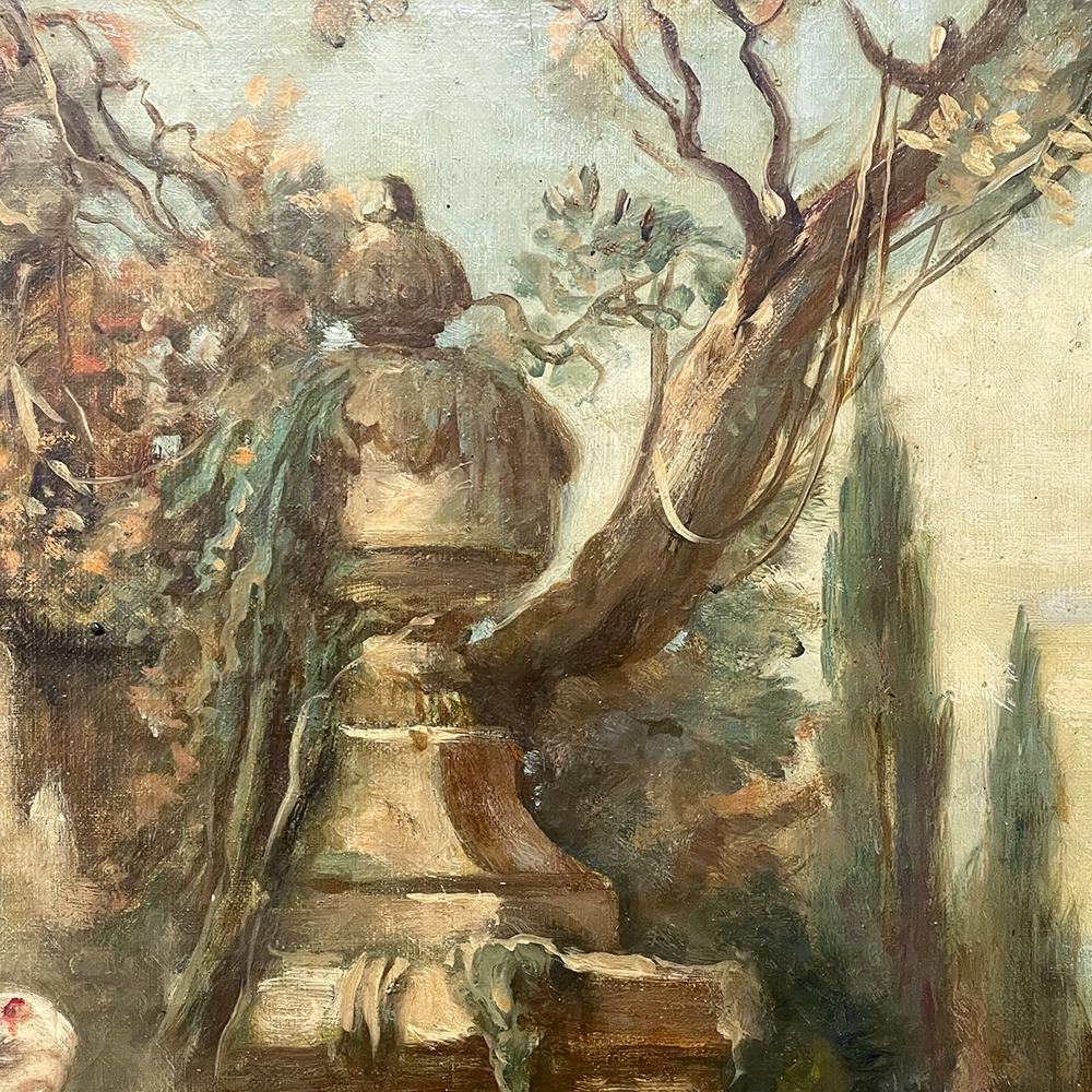 Antique Romantic Oil Painting on Canvas in the Manner of Francois ...