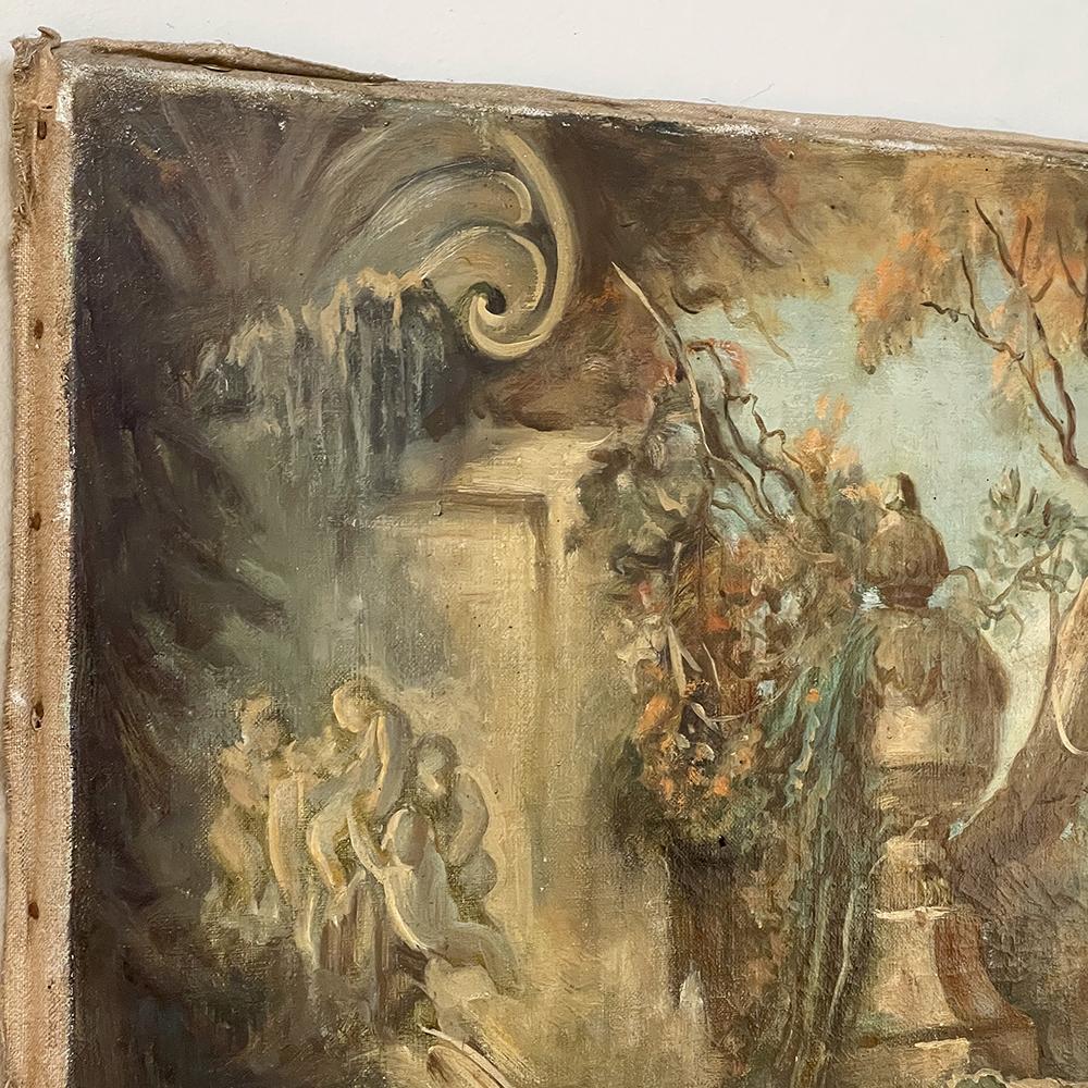 Antique Romantic Oil Painting on Canvas in the Manner of Francois ...