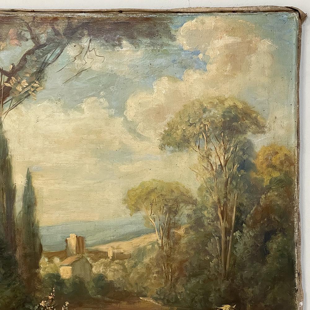 Antique Romantic Oil Painting on Canvas in the Manner of Francois ...