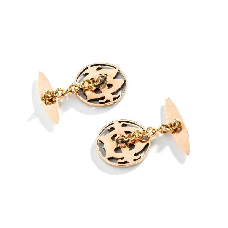 Antique Rose Cut Diamond and Gold Cufflinks For Sale at 1stDibs