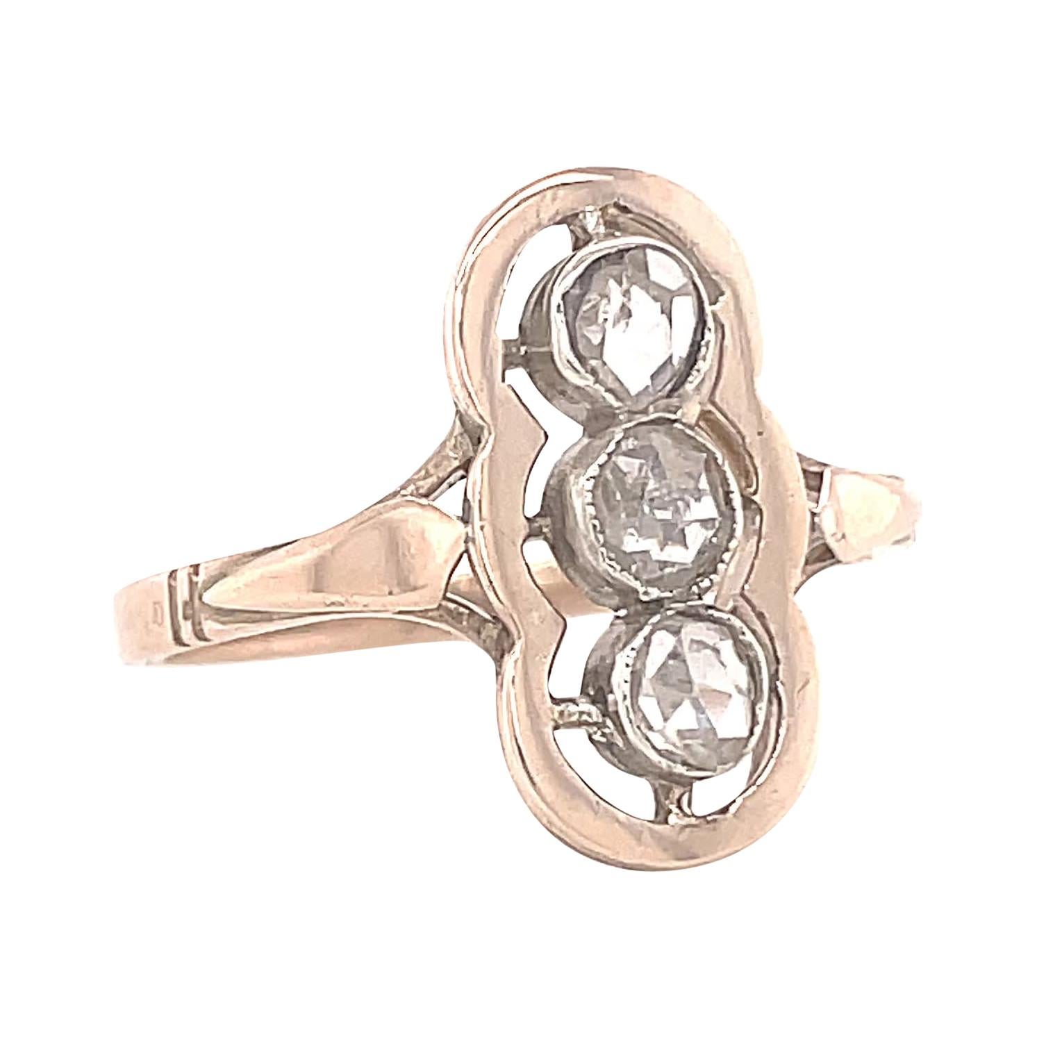 Fabulous Large Rose Cut Diamond Ring at 1stDibs