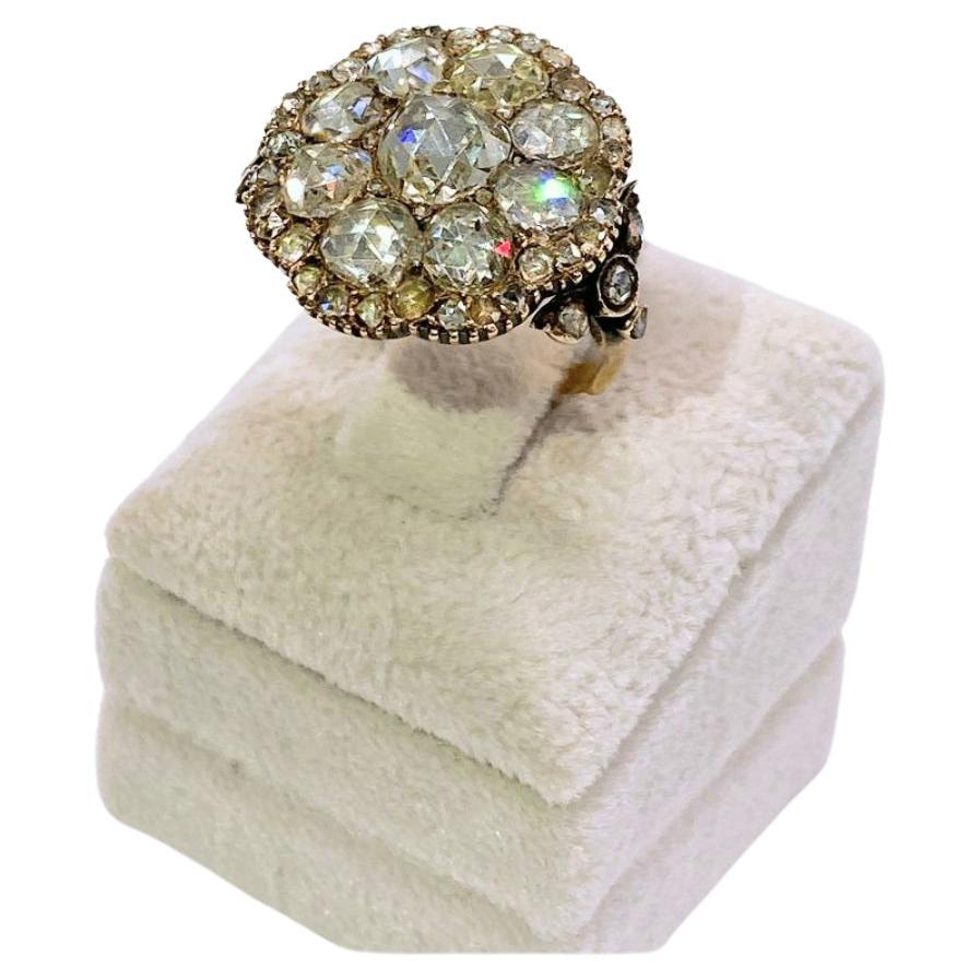 Antique Russian Rose Cut Diamond Ring c. 1830 at 1stDibs