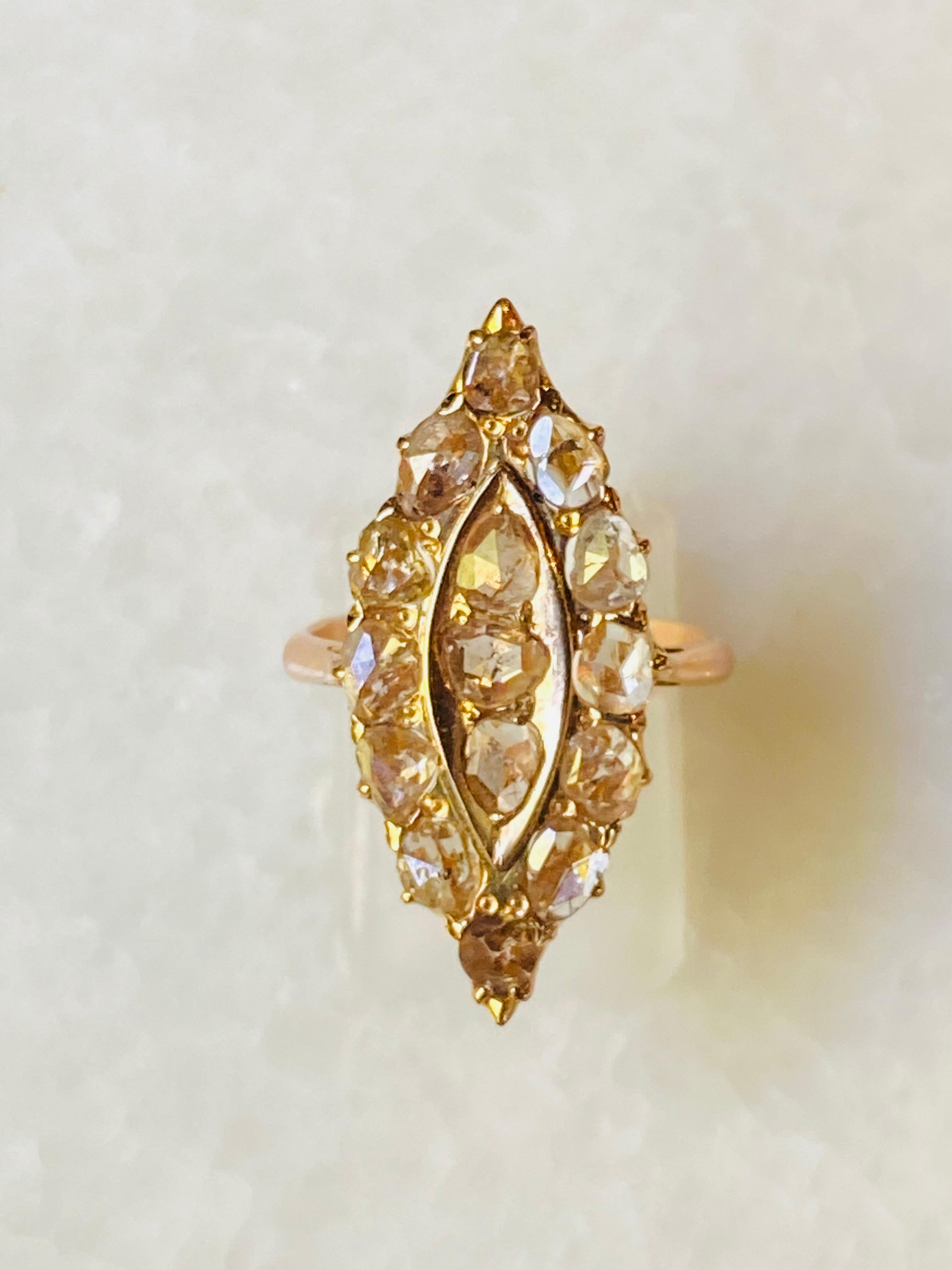 Antique, 17th Century, Rose-Cut Diamond Ring at 1stDibs | antique rose ...