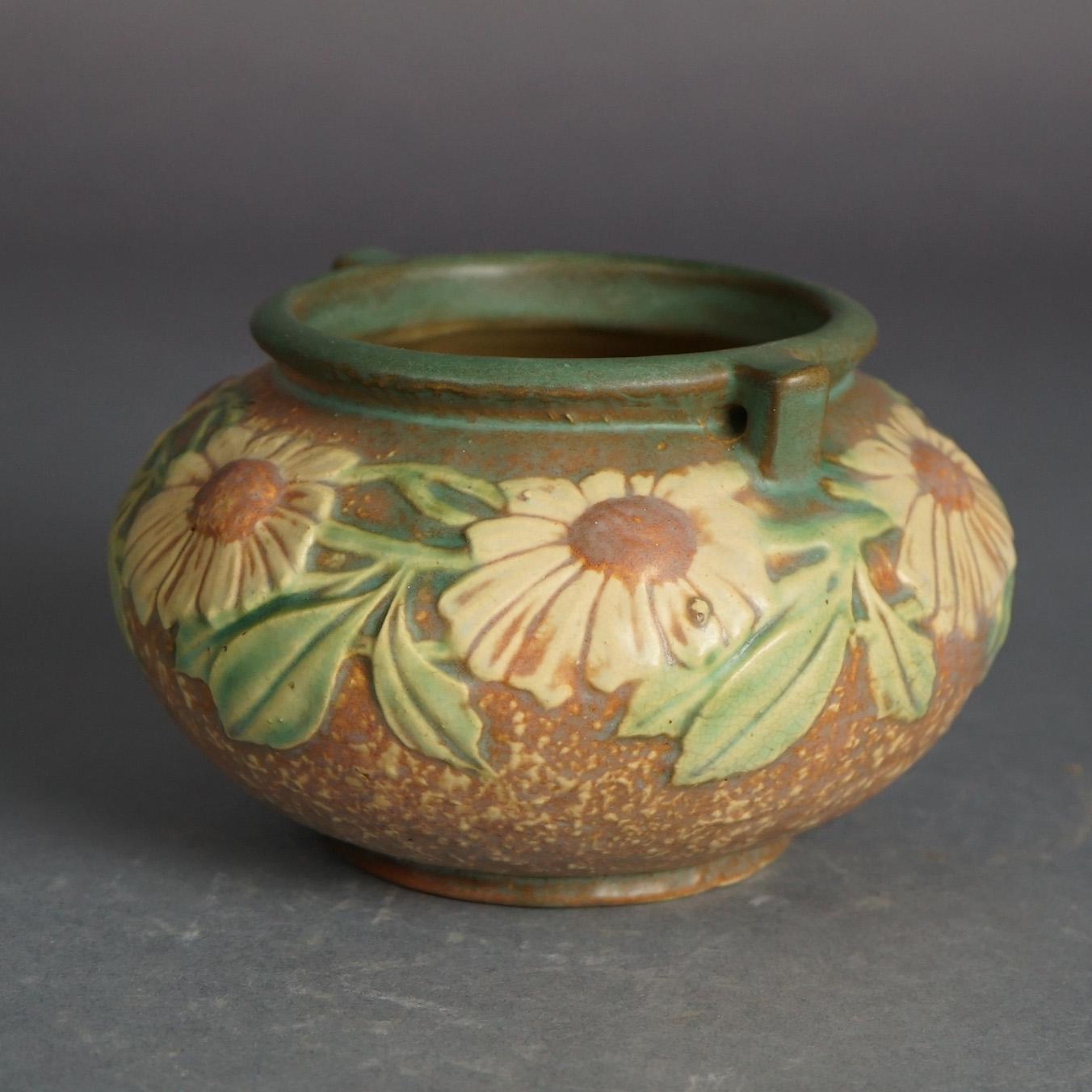 Antique Roseville Art Pottery Jardiniere With Dahlrose Pattern C1930 ...