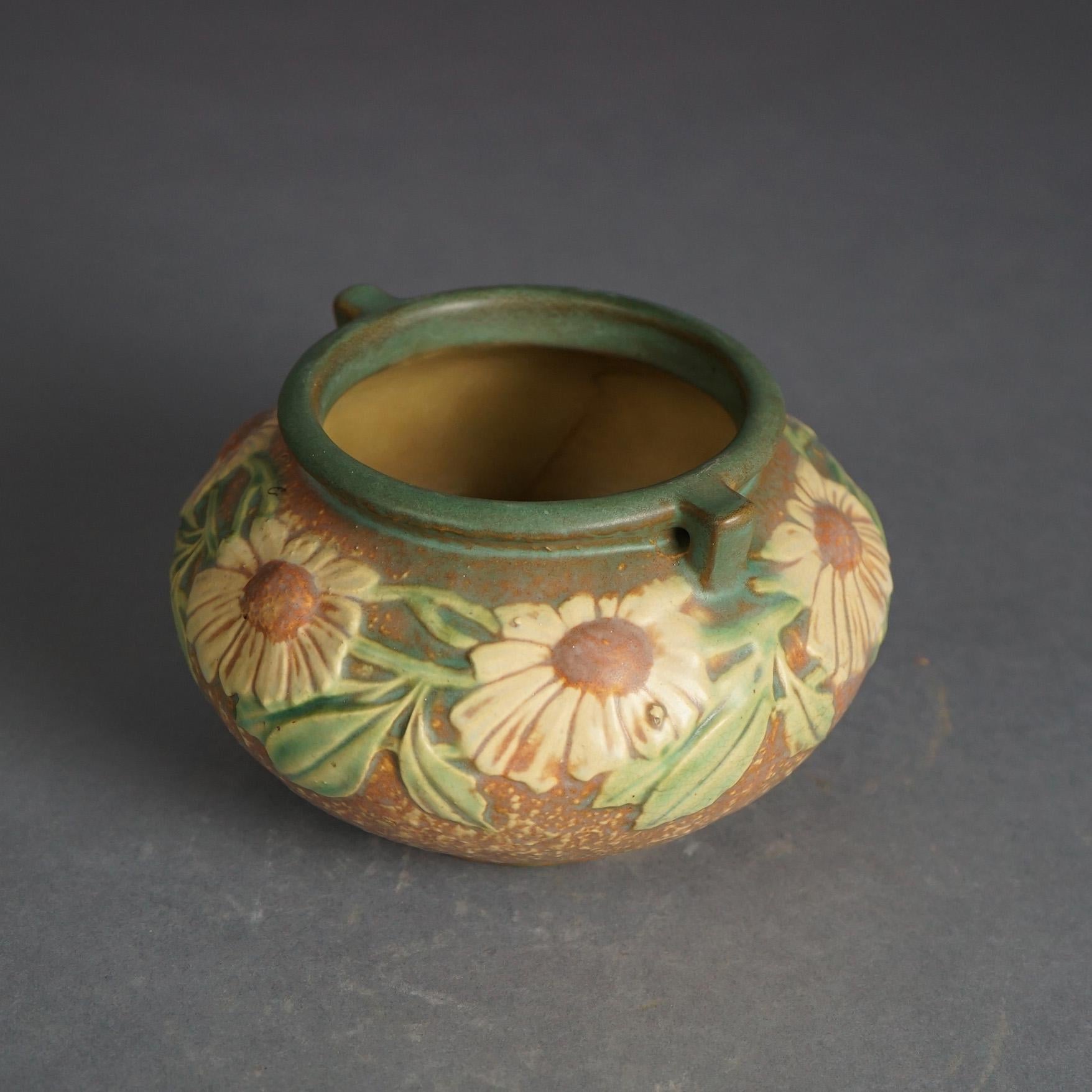 Antique Roseville Art Pottery Jardiniere With Dahlrose Pattern C1930 ...