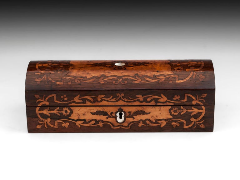 Antique Rosewood Birdseye Maple Jewelry Box For Sale at 1stDibs