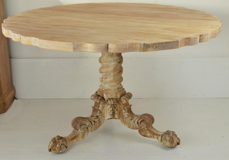 Antique Round Bleached Anglo-Indian Colonial Style Centre Table at 1stDibs