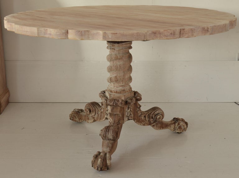 Antique Round Bleached Anglo-Indian Colonial Style Centre Table at 1stDibs
