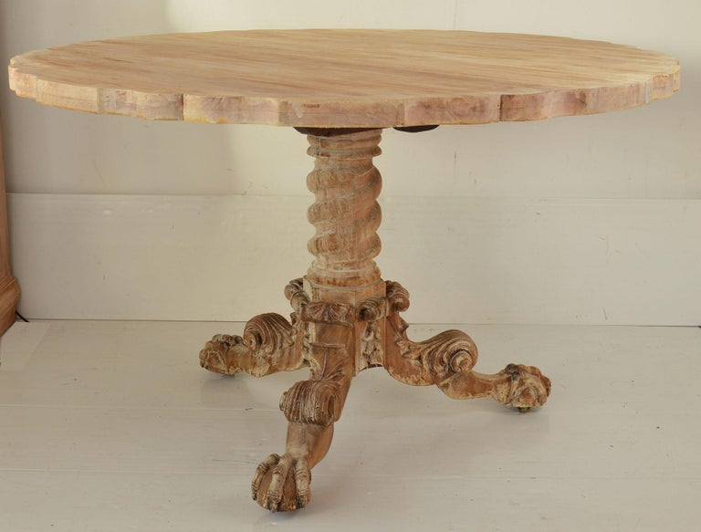 Antique Round Bleached Anglo-Indian Colonial Style Centre Table at 1stDibs