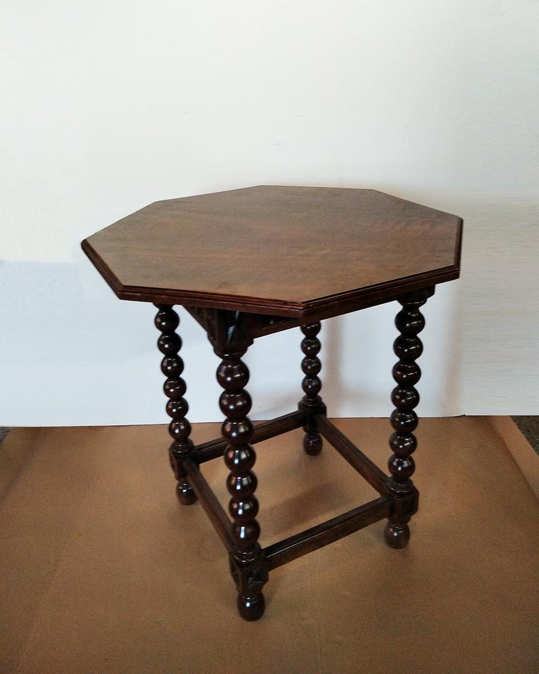 Octagonal Side Table Bobbin Turned Legs at 1stDibs
