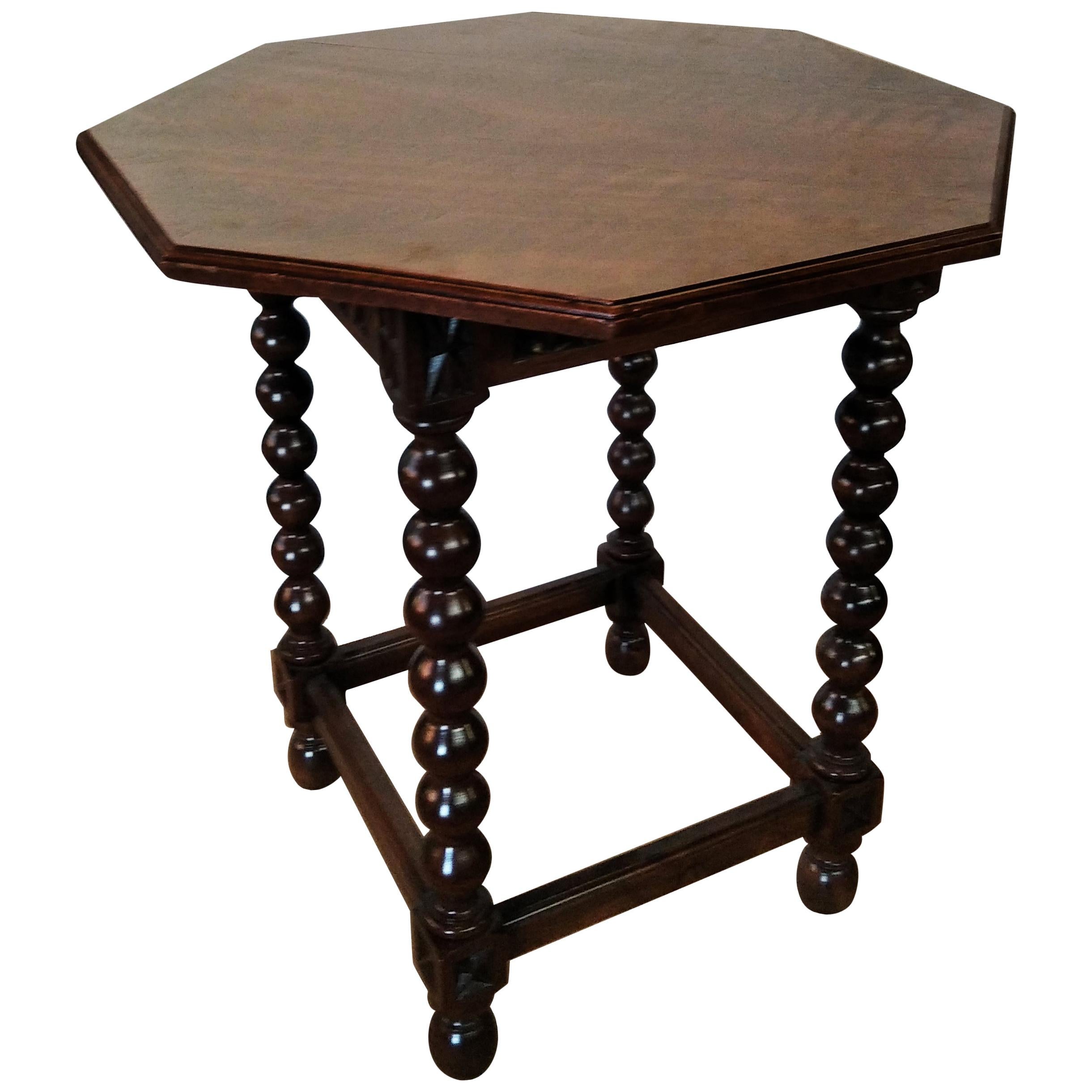 Octagonal Side Table Bobbin Turned Legs at 1stDibs