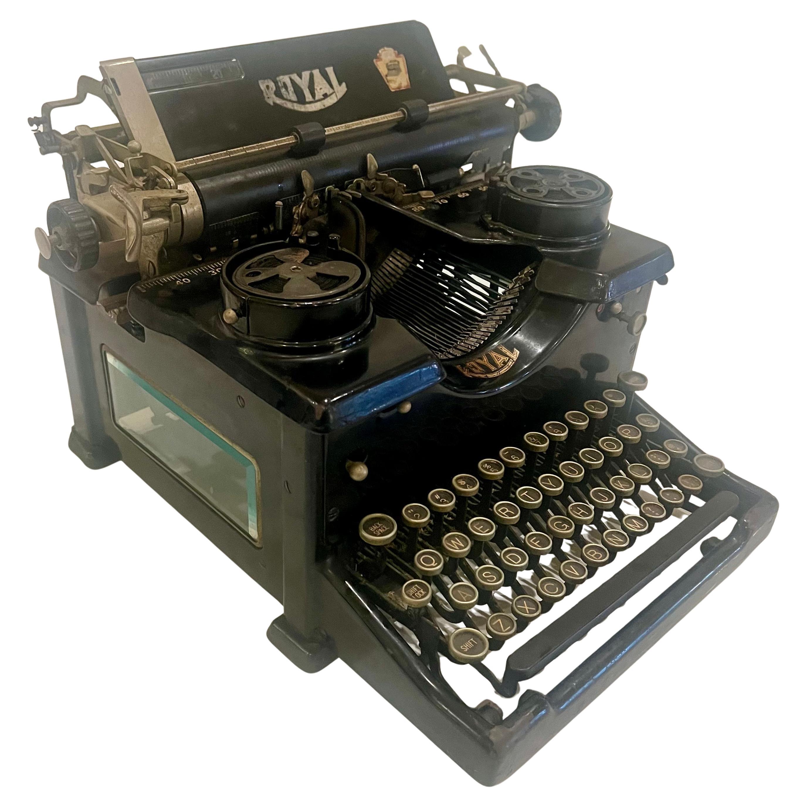 Antique Royal Model 10 Manual Typewriter 1930s Vintage Beveled Glass ...
