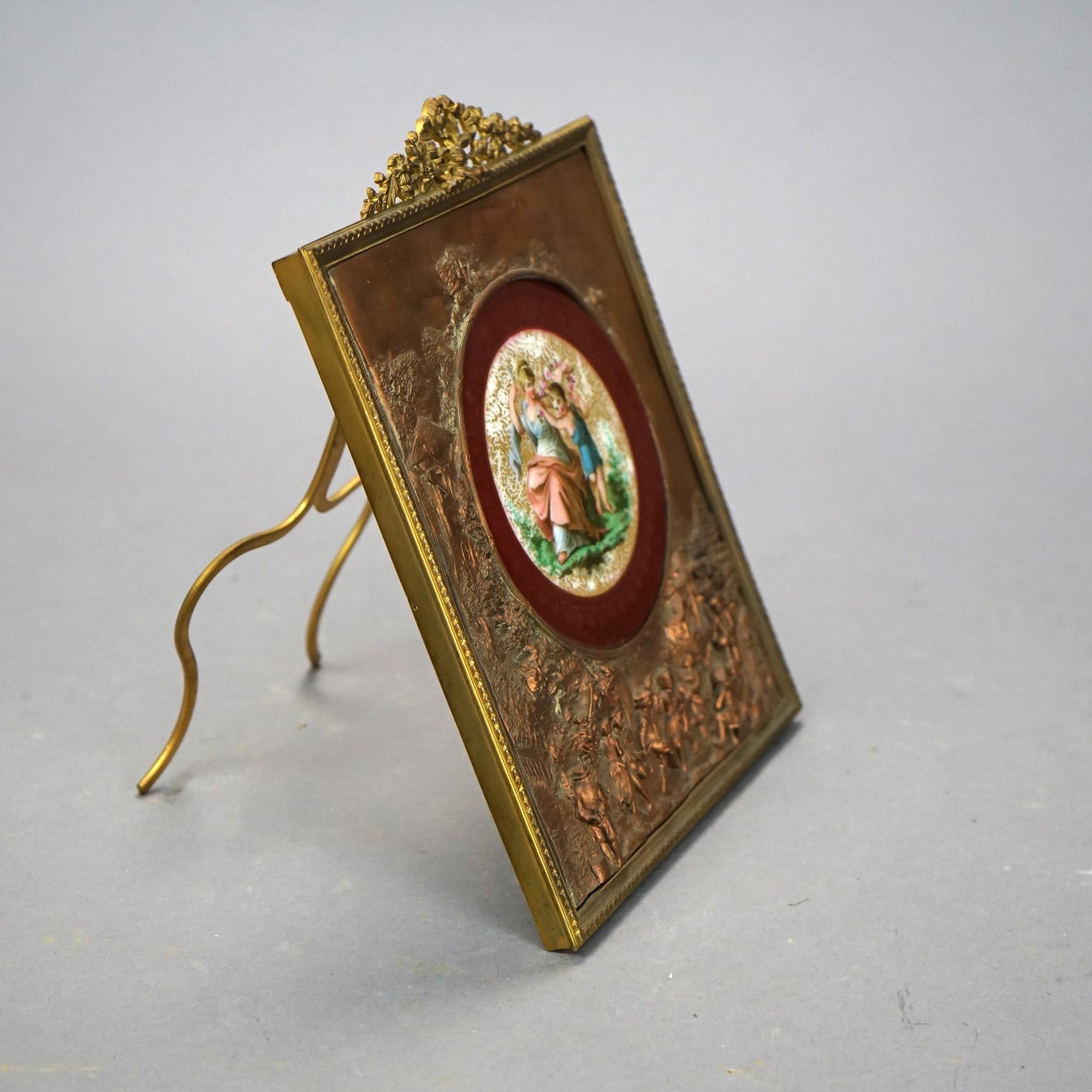 Antique Royal Vienna School Hand Painted Porcelain Plaque in Bronze ...