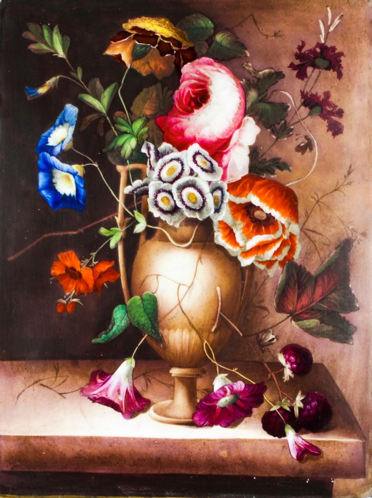 Antique Royal Worcester Porcelain Still Life Plaque by Chamberlains ...