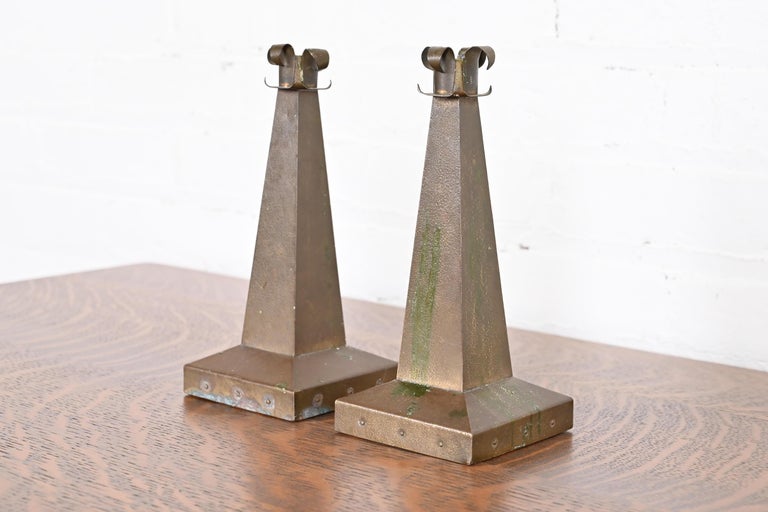 Antique Roycroft Style Arts and Crafts Copper Candlesticks, Pair For ...