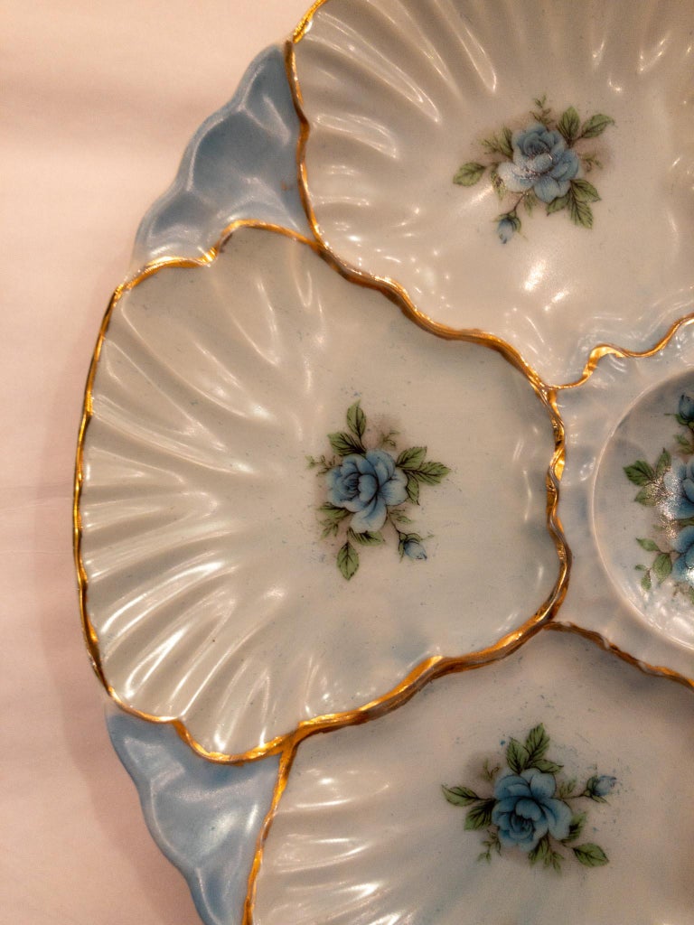 Antique "R.S. Prussia" German Hand Painted Porcelain Oyster Plate at ...