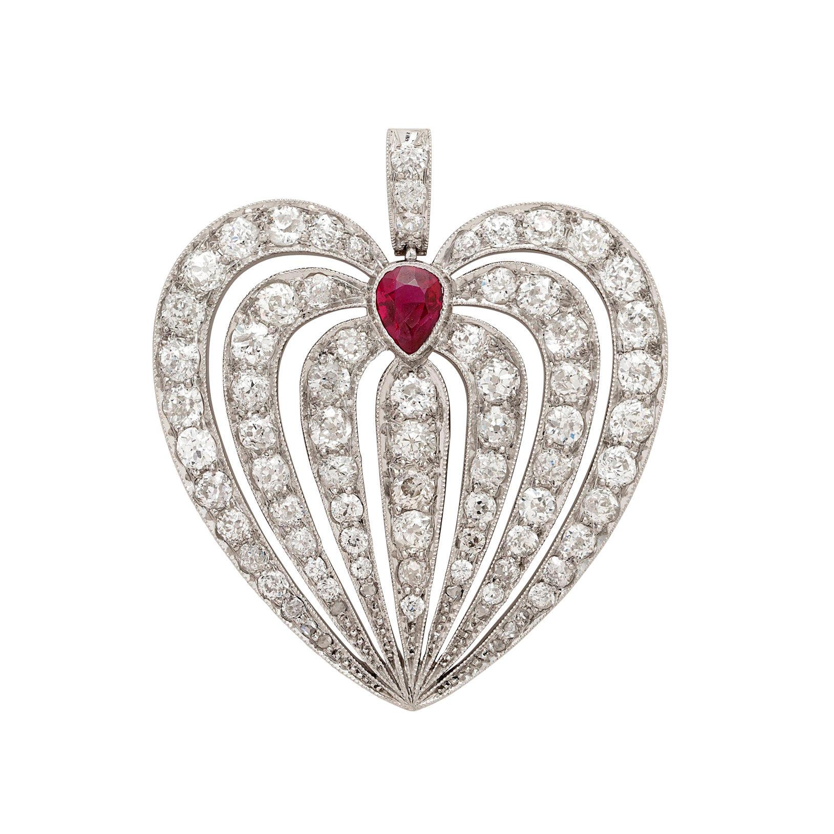 15 Oval Ruby Diamond Pendant 5-6 Carat For Sale at 1stDibs