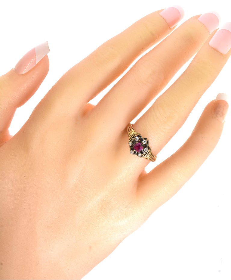 Antique Ruby and Diamond Ring, C. 1880 For Sale at 1stDibs
