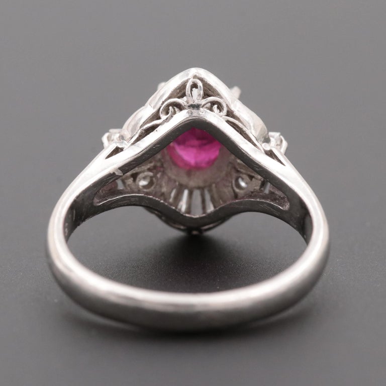 Customizable Antique Ruby Diamond Engagement Ring, Victorian Ruby and ...