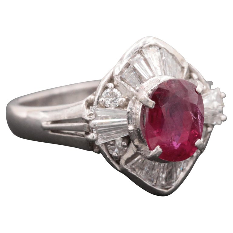 Customizable Antique Ruby Diamond Engagement Ring, Victorian Ruby and ...