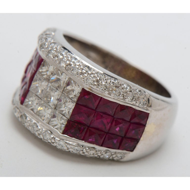Customizable Antique Ruby Diamond Wedding Band Art Deco Ruby Diamond ...