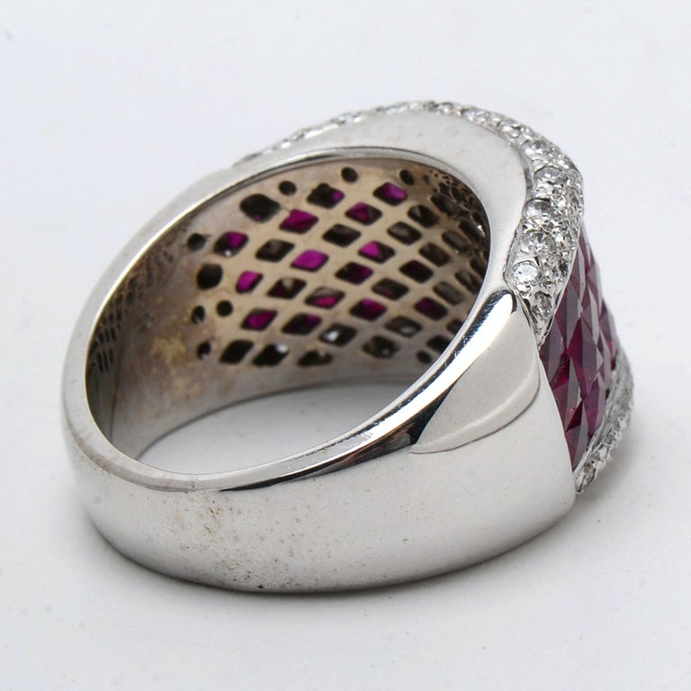 Customizable Antique Ruby Diamond Wedding Band Art Deco Ruby Diamond ...