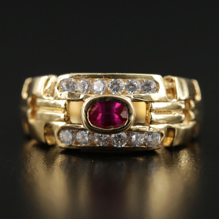 Customizable Antique Ruby Engagement Ring, Ruby Diamond Wedding Ring ...