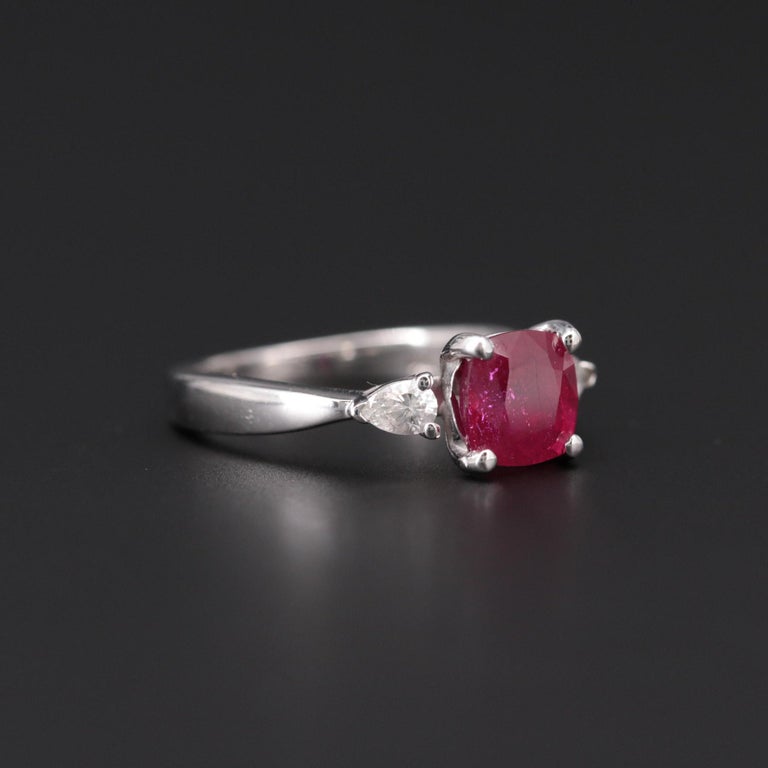 Customizable Antique Ruby Engagement Ring, Ruby Wedding Ring, 18K Gold ...