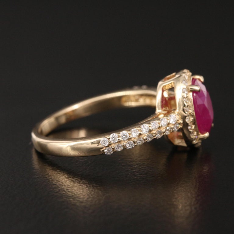 Customizable Antique Ruby Engagement Ring, Ruby Wedding Ring, 18K Gold For Sale at 1stDibs
