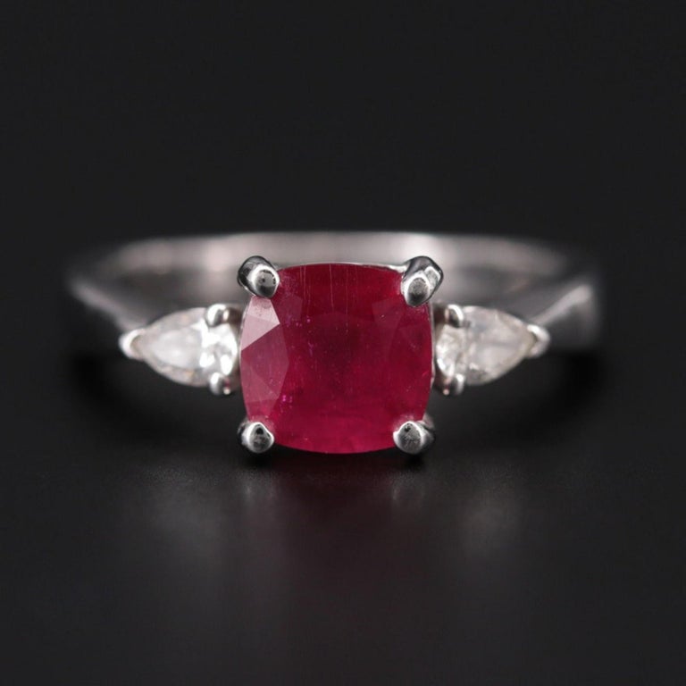 Customizable Antique Ruby Engagement Ring, Ruby Wedding Ring, 18K Gold ...