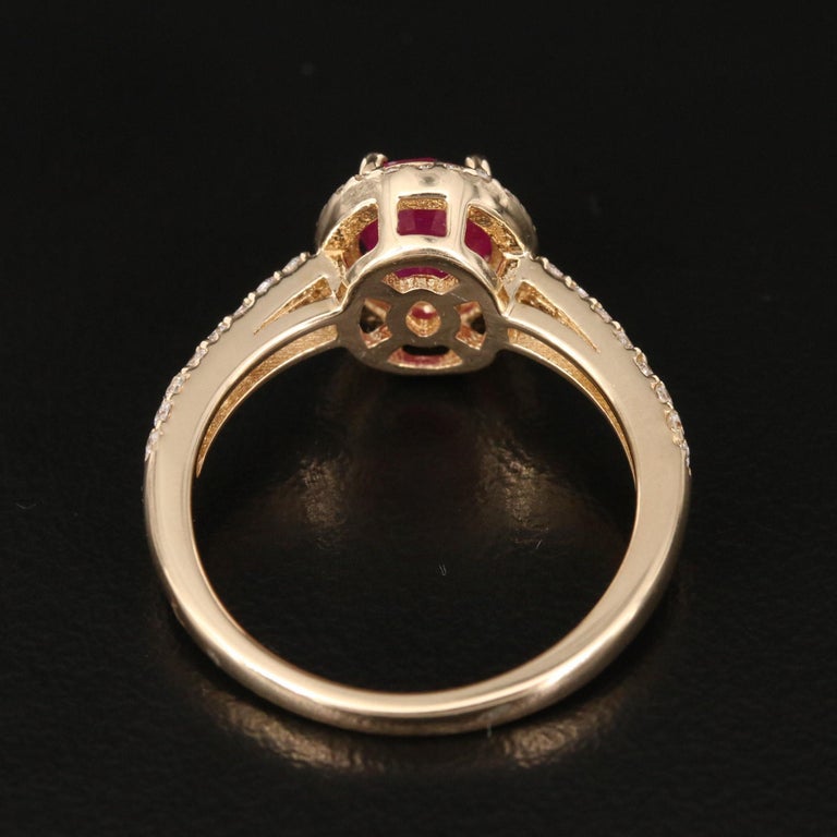 Customizable Antique Ruby Engagement Ring Ruby Wedding Ring 18k Gold