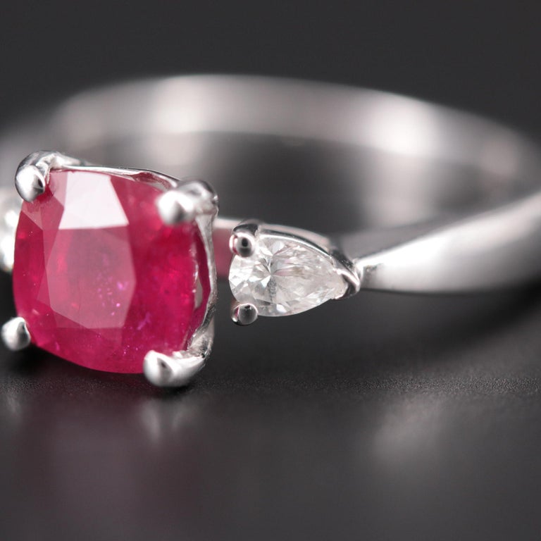 Customizable Antique Ruby Engagement Ring, Ruby Wedding Ring, 18K Gold ...