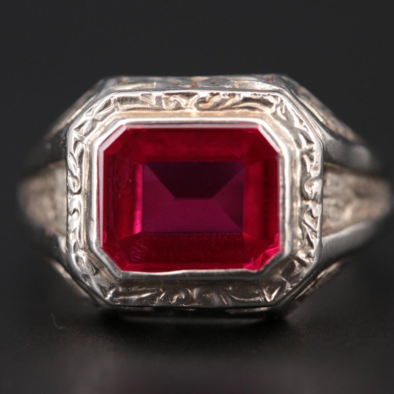 Customizable Antique Ruby Engagement Ring, Vintage Ring, Diamond ...