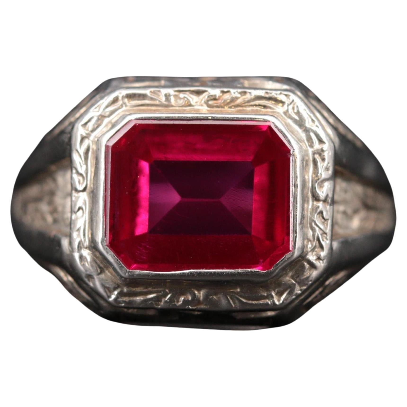 Customizable Vintage Ruby Engagement Ring, Wedding Ring, Antique Ruby ...