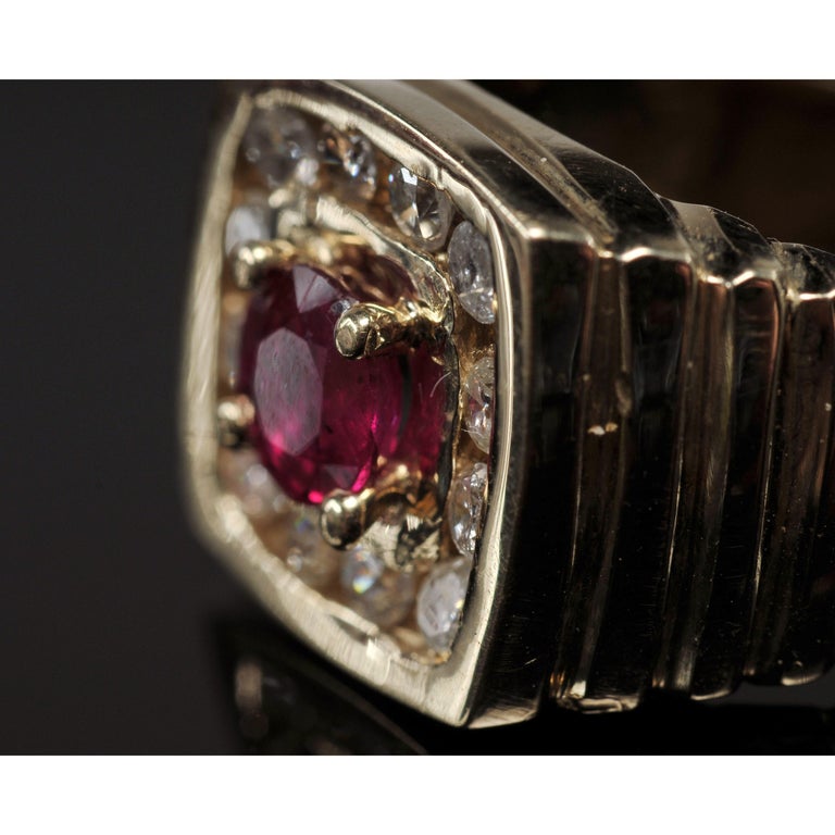 Customizable Antique Ruby Engagement Ring with a Modern Setting, Art ...