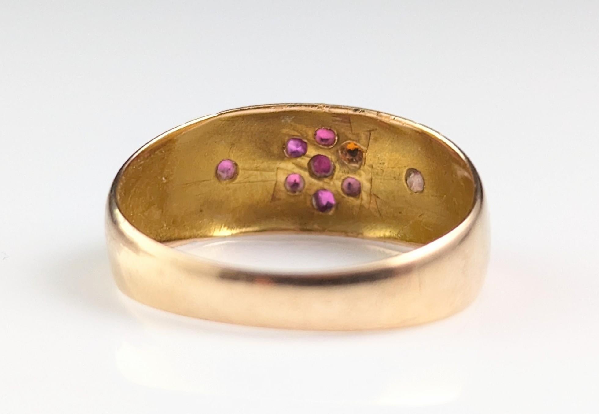 Antique Ruby gypsy set ring, 15k yellow gold, Victorian For Sale at 1stDibs