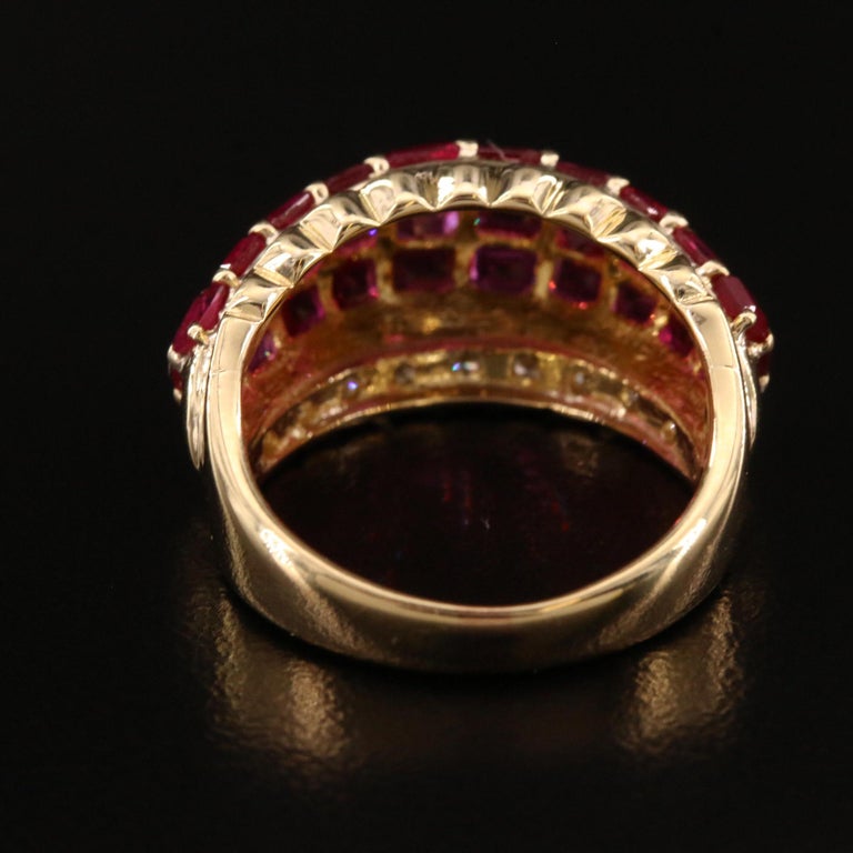Customizable Antique Ruby Yellow Gold Wedding Band Vintage Ruby Diamond ...