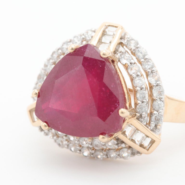 Customizable Antique Ruby and Zircon Engagement Ring, Ruby Wedding Ring ...