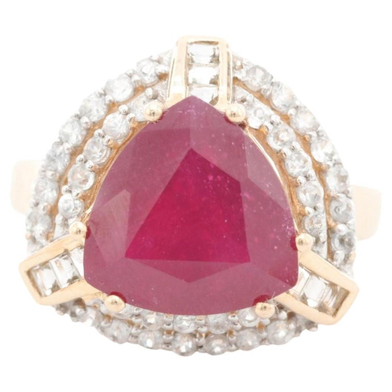 Customizable Antique Ruby and Zircon Engagement Ring, Ruby Wedding Ring ...