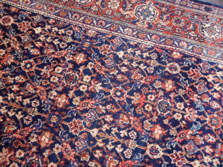 Antique Rug Early 20th Century Classic Carpet Blue and Rust For Sale at ...
