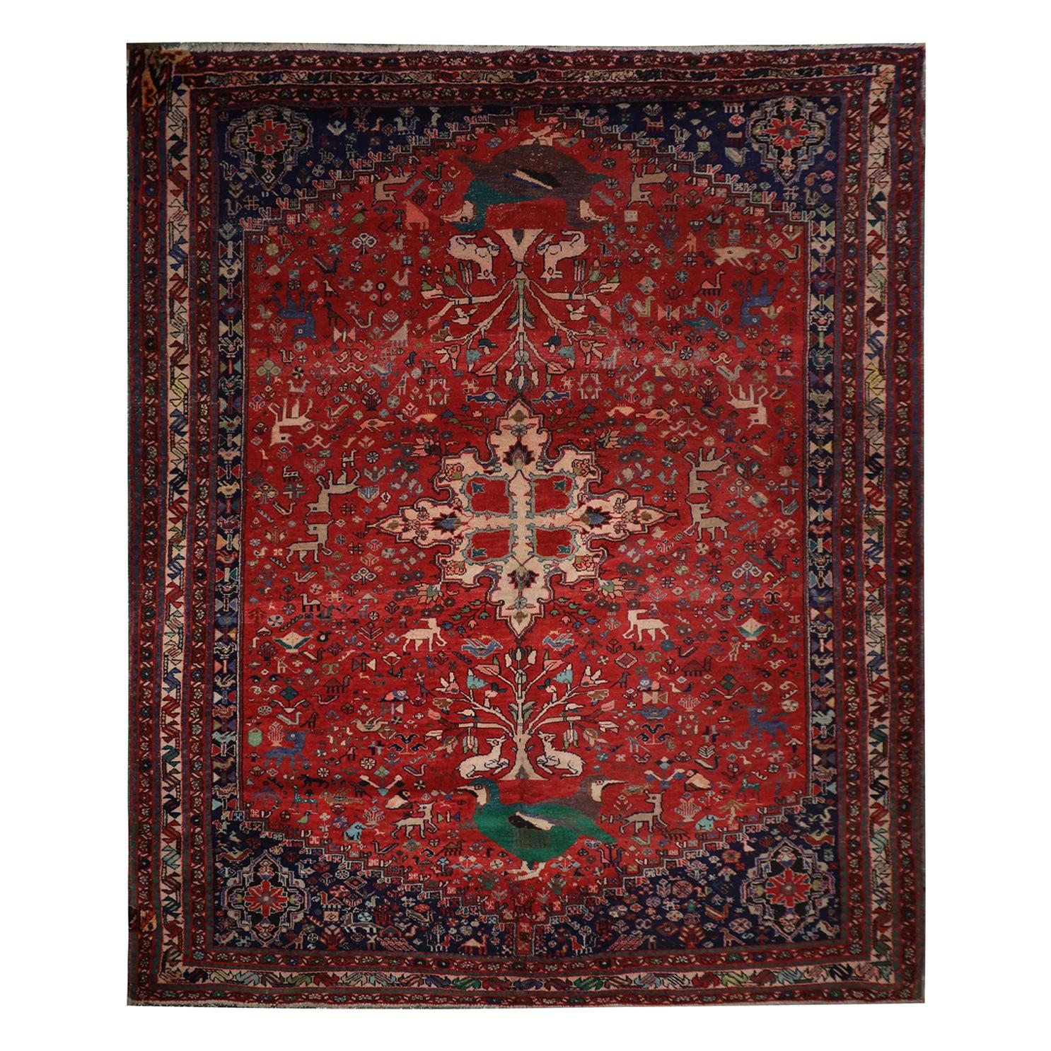 Late 19th Century Red and Indigo Karabagh Rug with Paisleys For Sale at ...