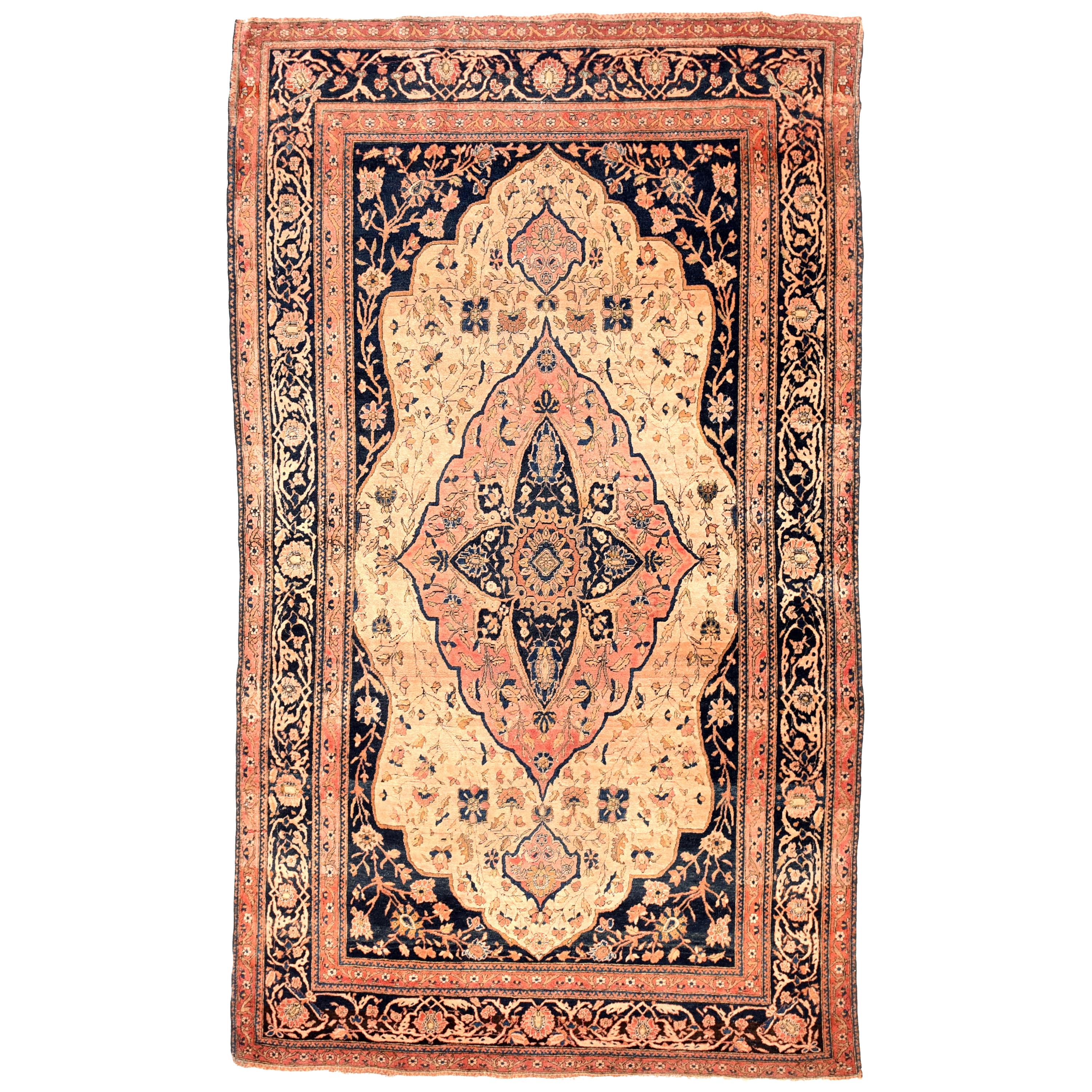 Antique Rug Persian Bakshayesh Hand Knotted, circa 1890 For Sale at 1stDibs