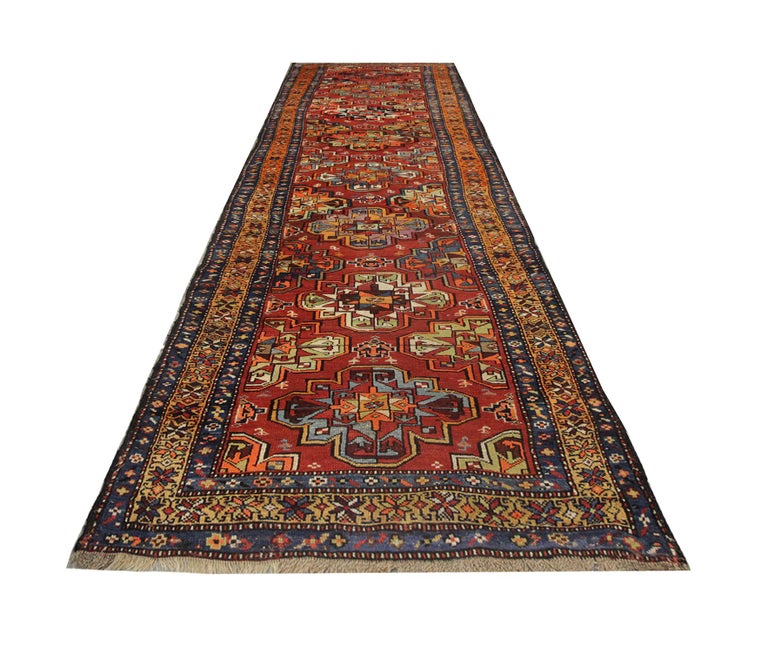 Antique Rug, Turkmen Oriental Runner, Caucasian Living Room Carpet ...