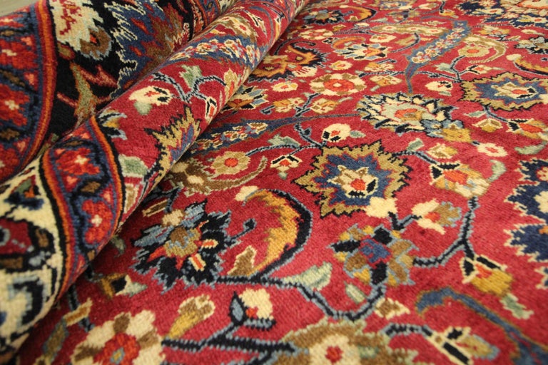 Antique Rugs Crimson Red Handmade Carpet, All over Turkish Rugs for ...