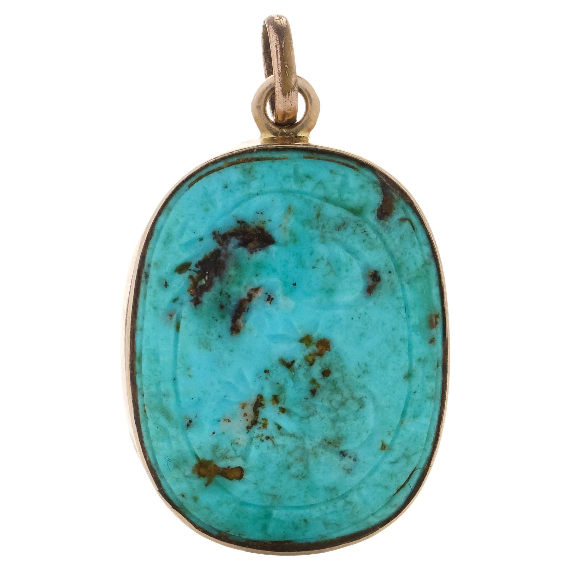 Antique Turquoise Pendant Necklaces - 598 For Sale at 1stDibs | gold ...