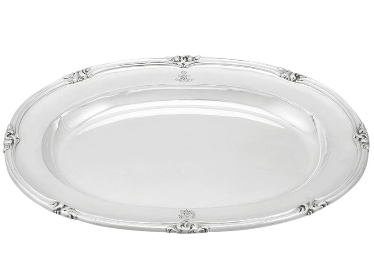 Antique Russian 1850s Set of Three Silver Meat Platters For Sale at 1stDibs