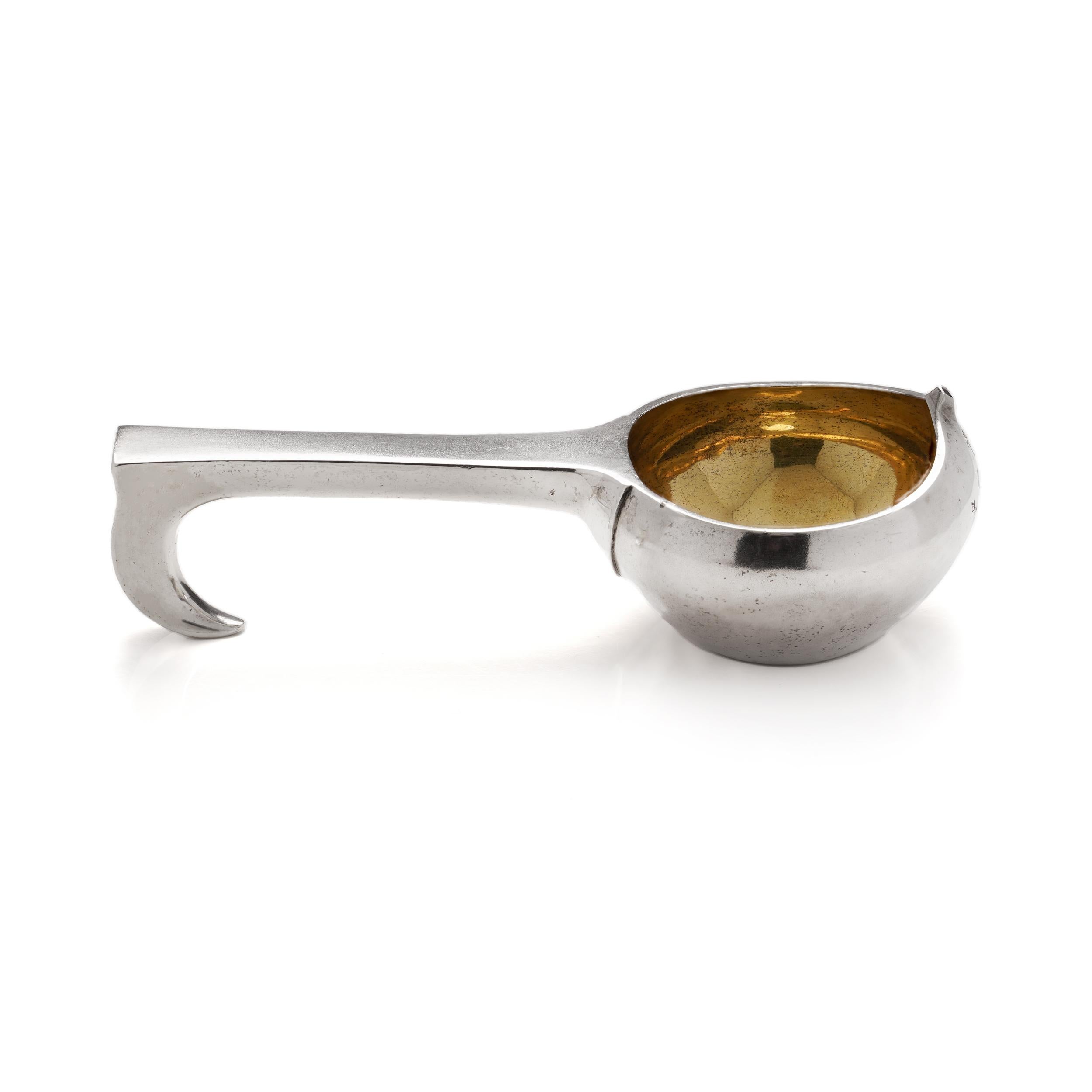 Antique Russian 84.silver Kovsh with Monogram and silver- gilt interior ...