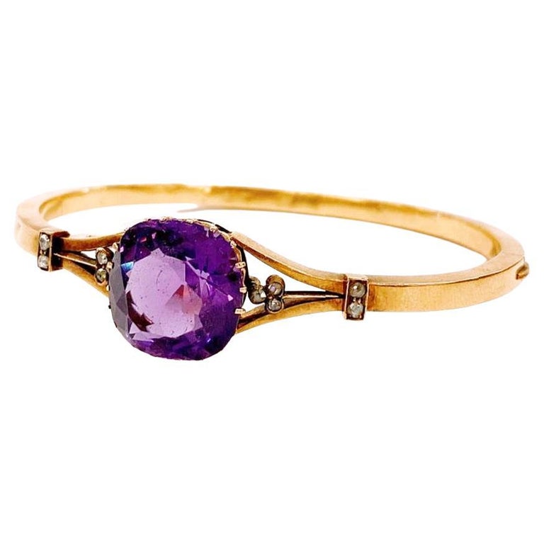 Antique Amethyst Russian Gold Bracelet For Sale at 1stDibs