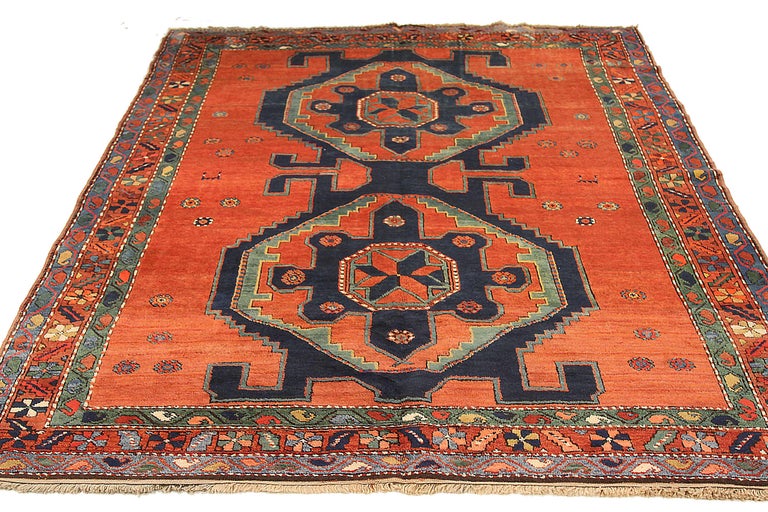 Antique Russian Area Rug Kazak Design For Sale at 1stDibs